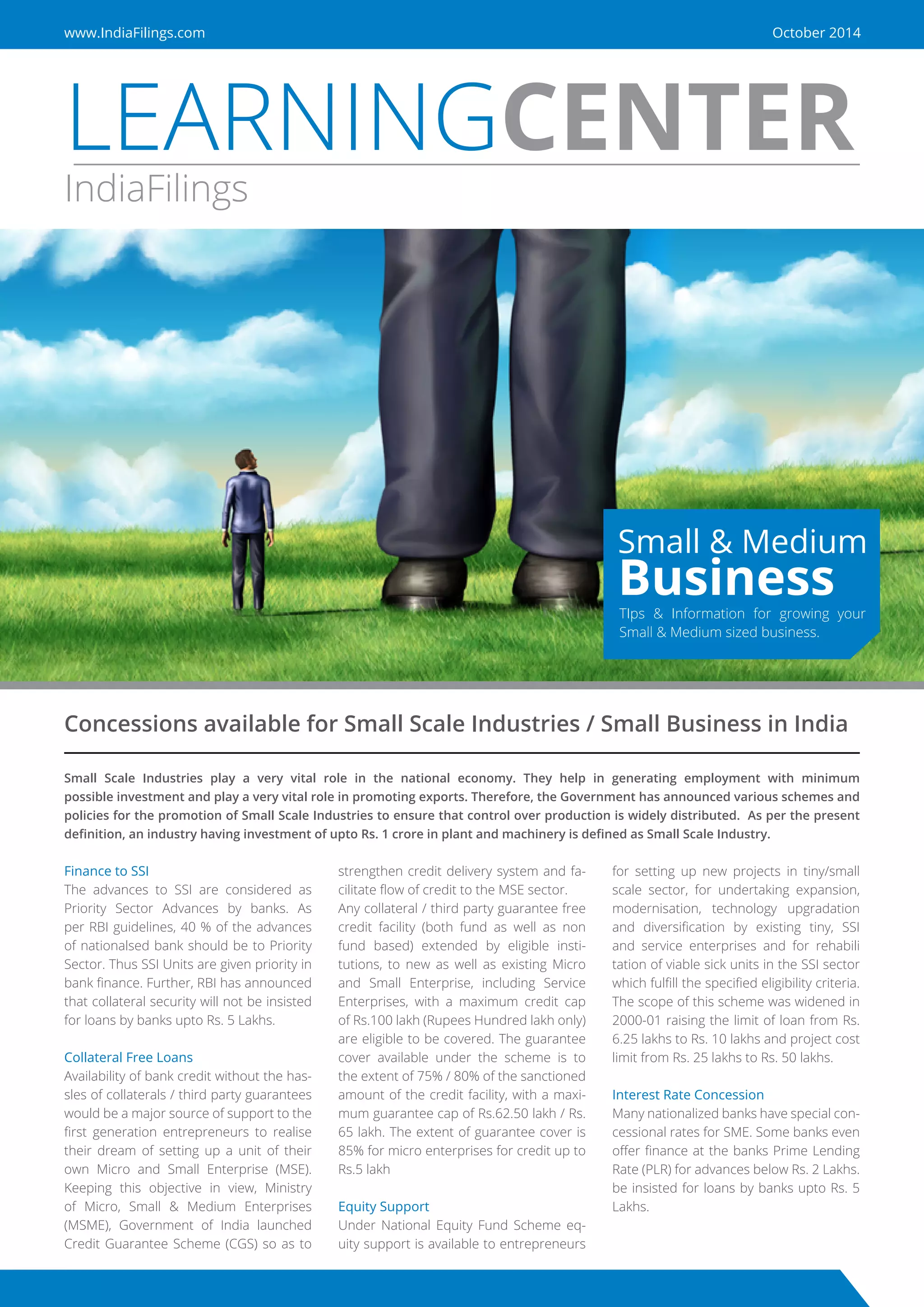 Concessions available for small business | PDF