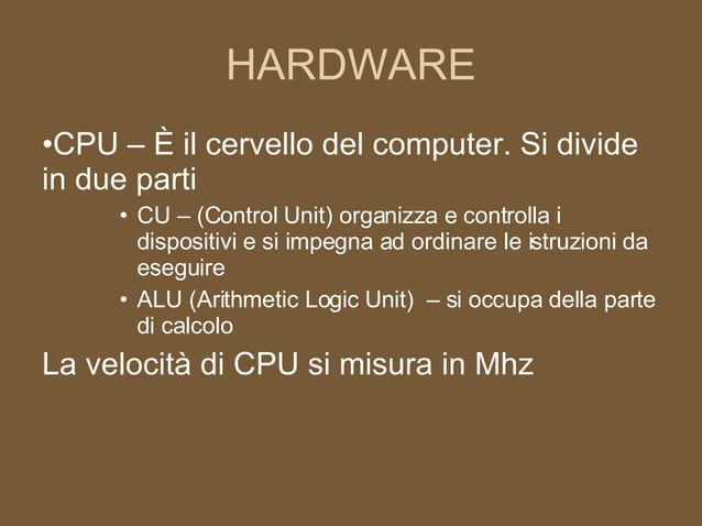 Concetti Di Base Di Informatica | PPT | Computer Peripherals | Computing
