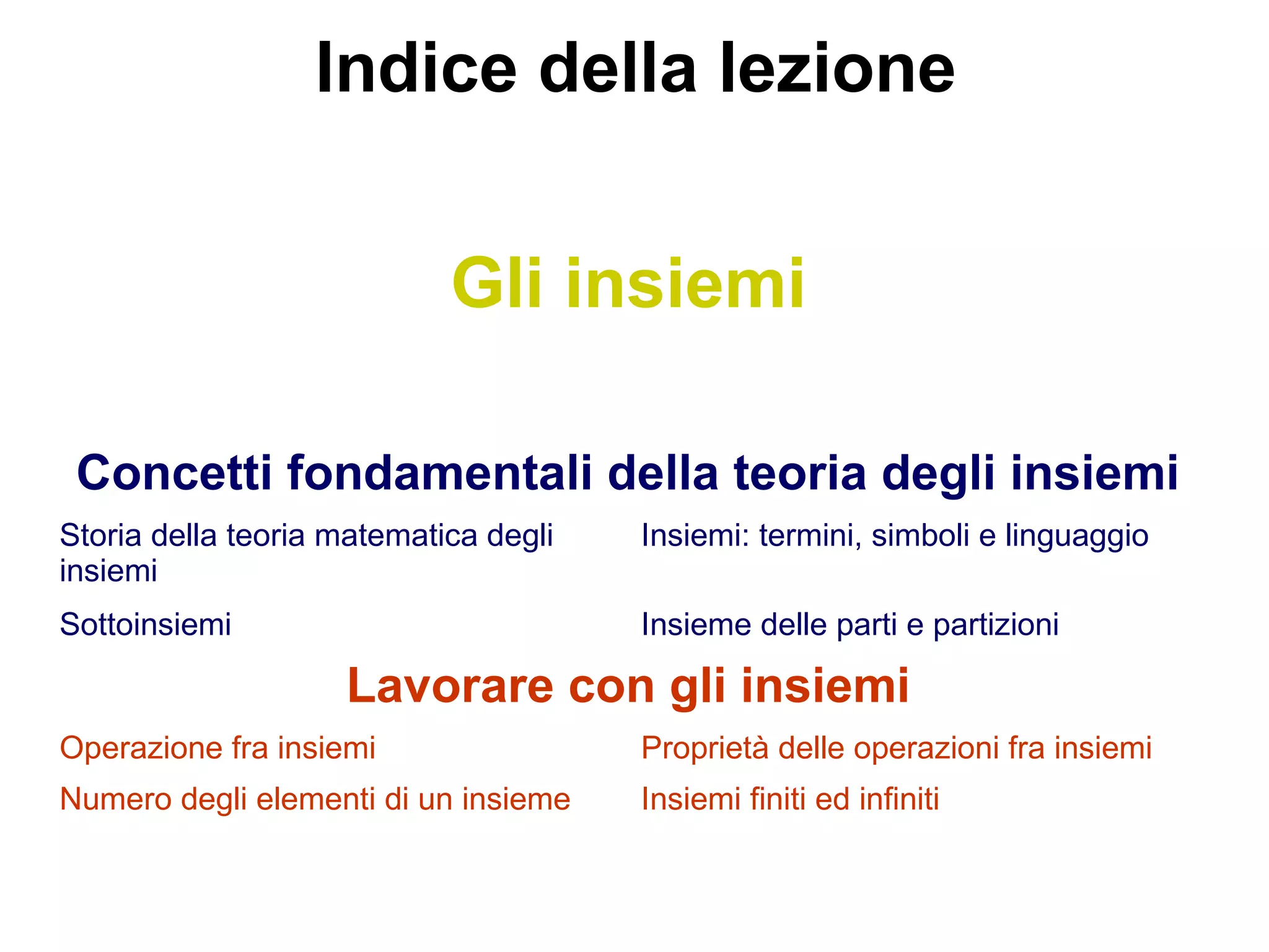Concetti fondamentali della teoria degli insiemi1 | PPT
