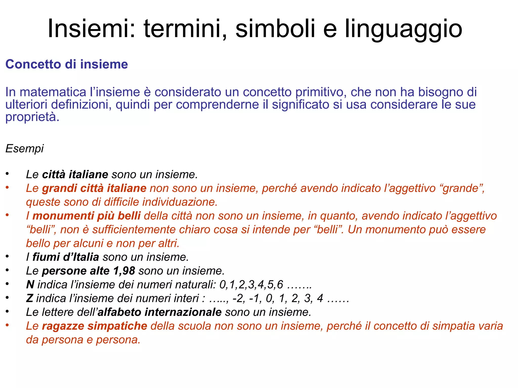 Concetti fondamentali della teoria degli insiemi1 | PPT