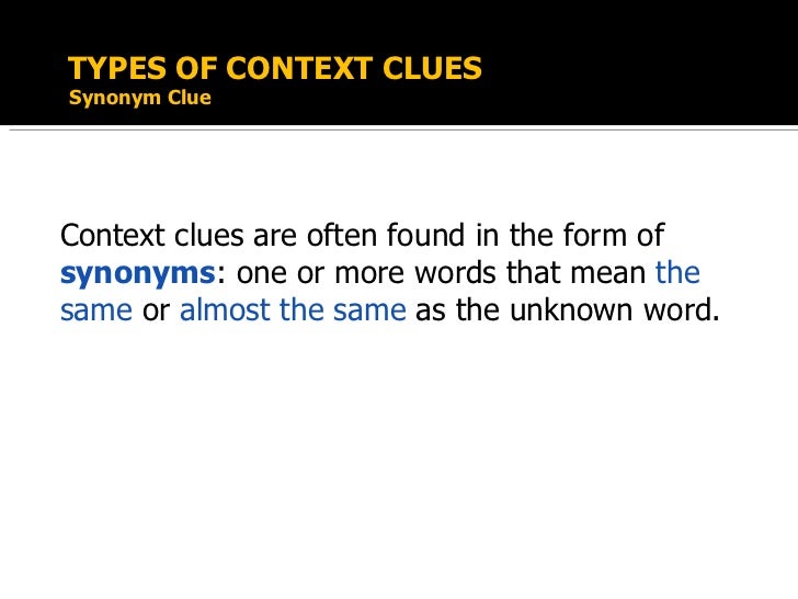 Context Clue Overview