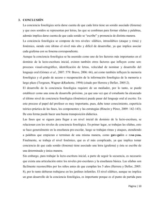 Conciencia fonológica y actividades | PDF