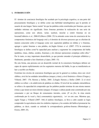 Conciencia fonológica y actividades | PDF