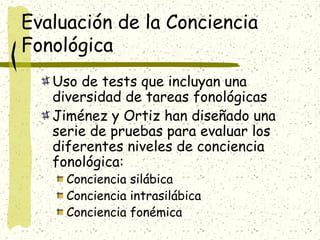 Conciencia fonológica y aprendizaje de la lectura | PPT