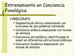 Conciencia fonológica y aprendizaje de la lectura | PPT