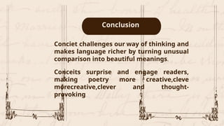 The history and meaning of conceit, and types of conceit | PPTX