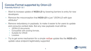 NGSI-LD Concise Payloads and Merge-Patch Operations | PPT