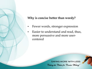 Conciseness lesson | PDF