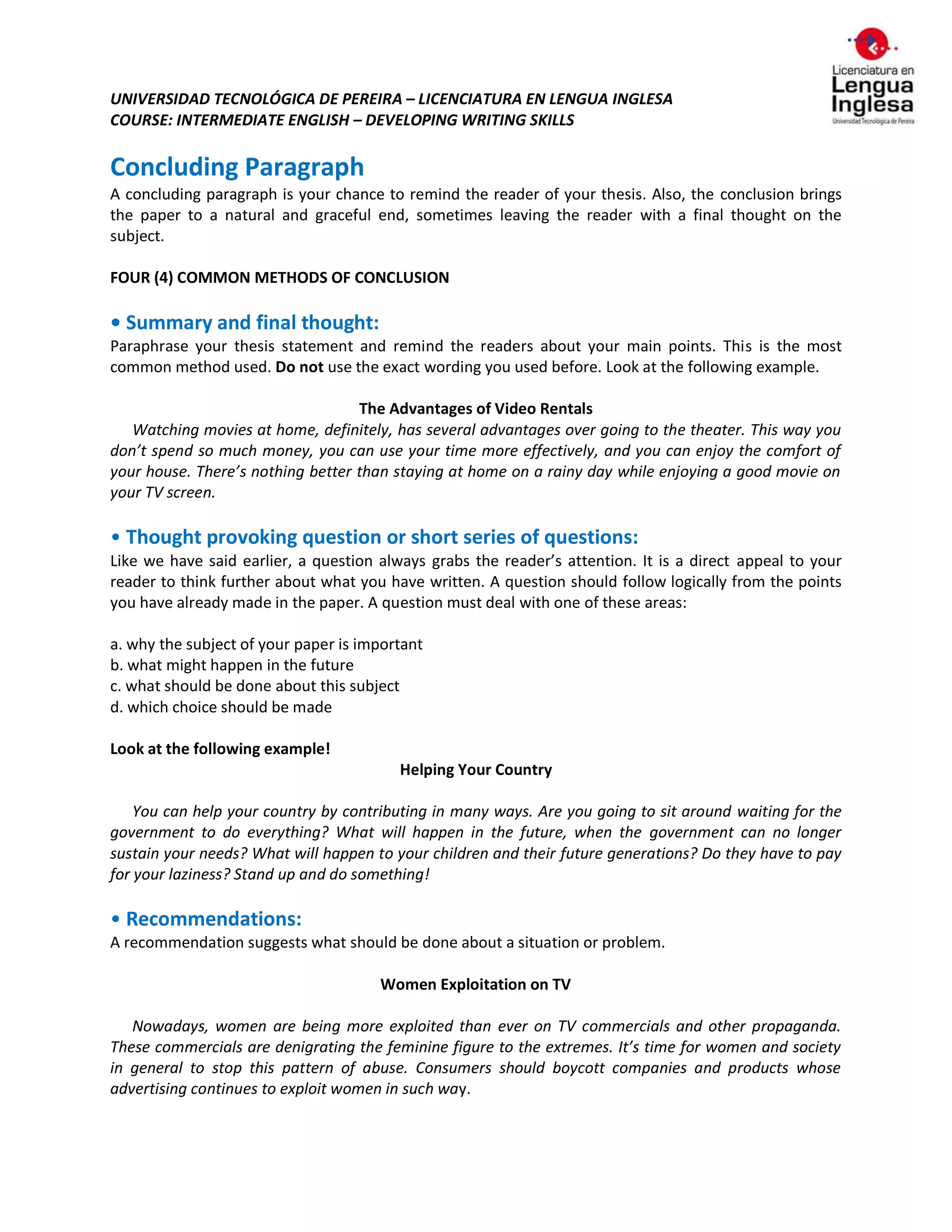 Concluding paragraph | PDF