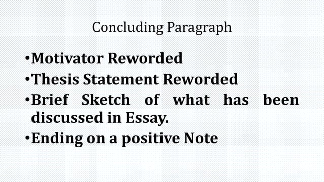 Concluding paragraph for essay writing technique course | PPT