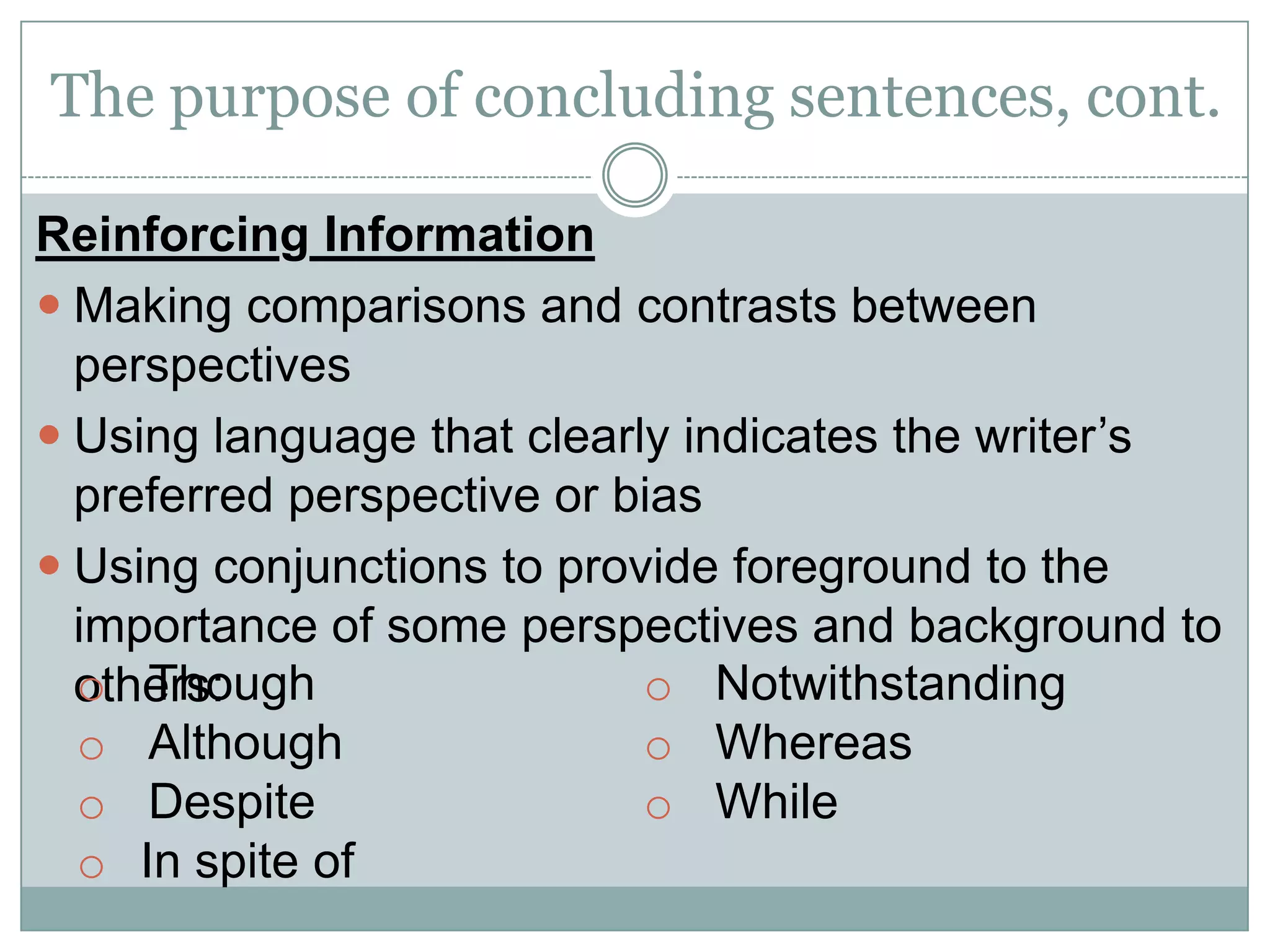 Concluding Sentences | PDF