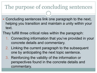 Concluding Sentences | PDF