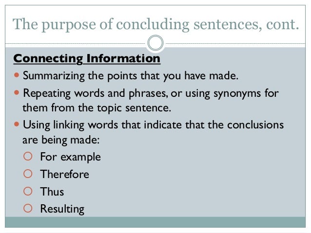 Concluding Sentences