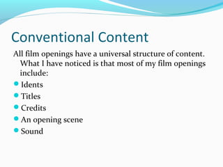 Conclusion of Film Openings | PPT