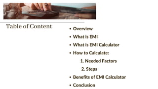 Benefits of EMI Calculator | PPT