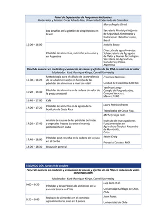 Conclusiones de la Consulta Regional a Expertos en Pérdidas y ...