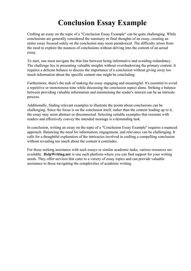 Conclusion Essay Example. 015 Essay Example Of Argumentative Conclusion ...