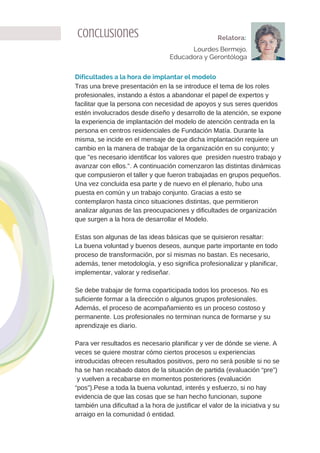 Conclusiones de los Talleres Jornada Avances en la Atención Integral y ...