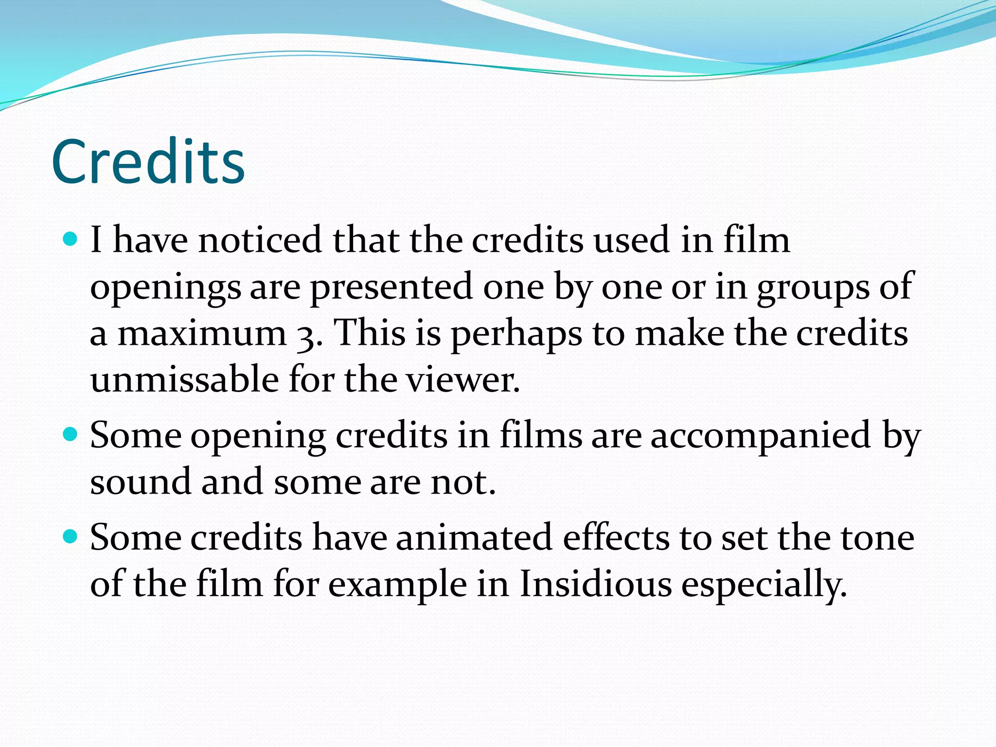 Conclusion of film openings | PPT