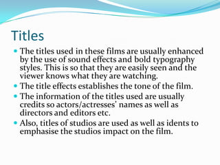Conclusion of film openings | PPT