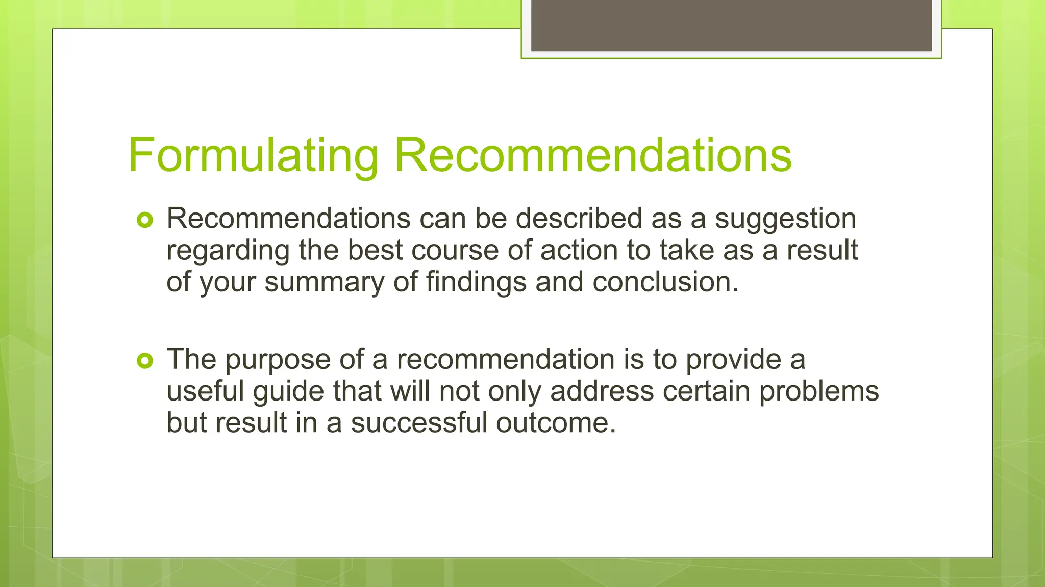 Conclusions-and-Recommendation practical research 12 | PPTX