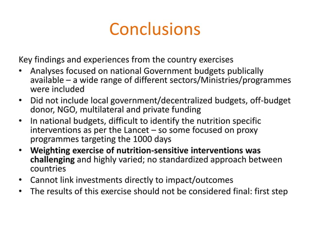 Conclusions and recommendations | PPTX | Nutrition | Healthy Living