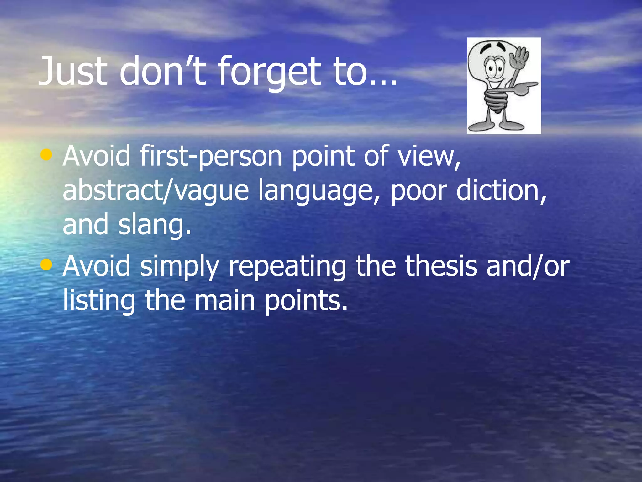 Conclusion Paragraphs | PPTX