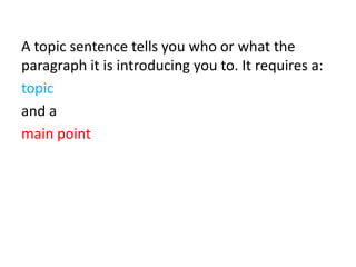 Conclusion & topic Sentence tutorial | PPT