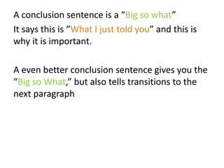 Conclusion & topic Sentence tutorial | PPT