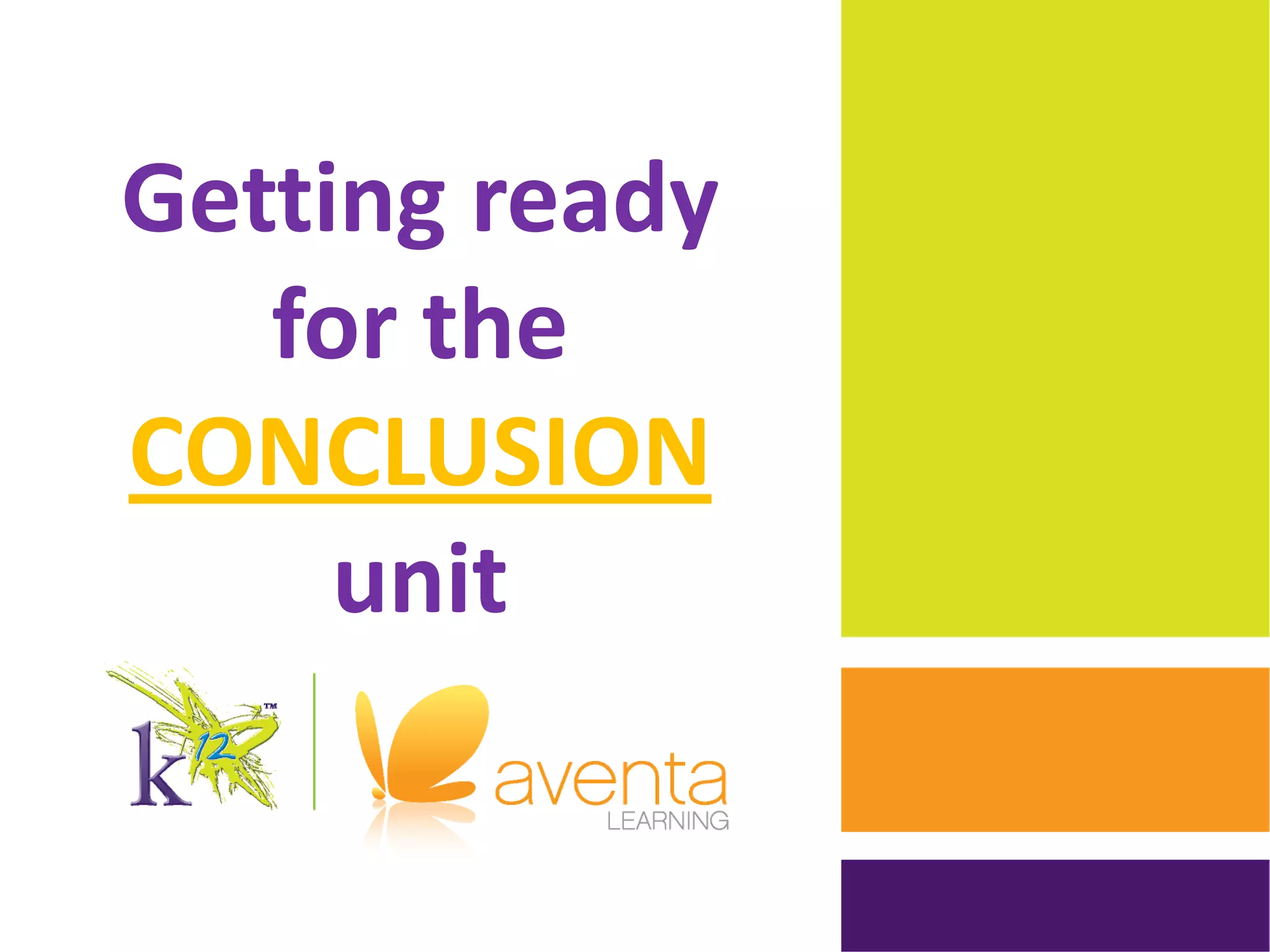 Conclusion unit | PPT