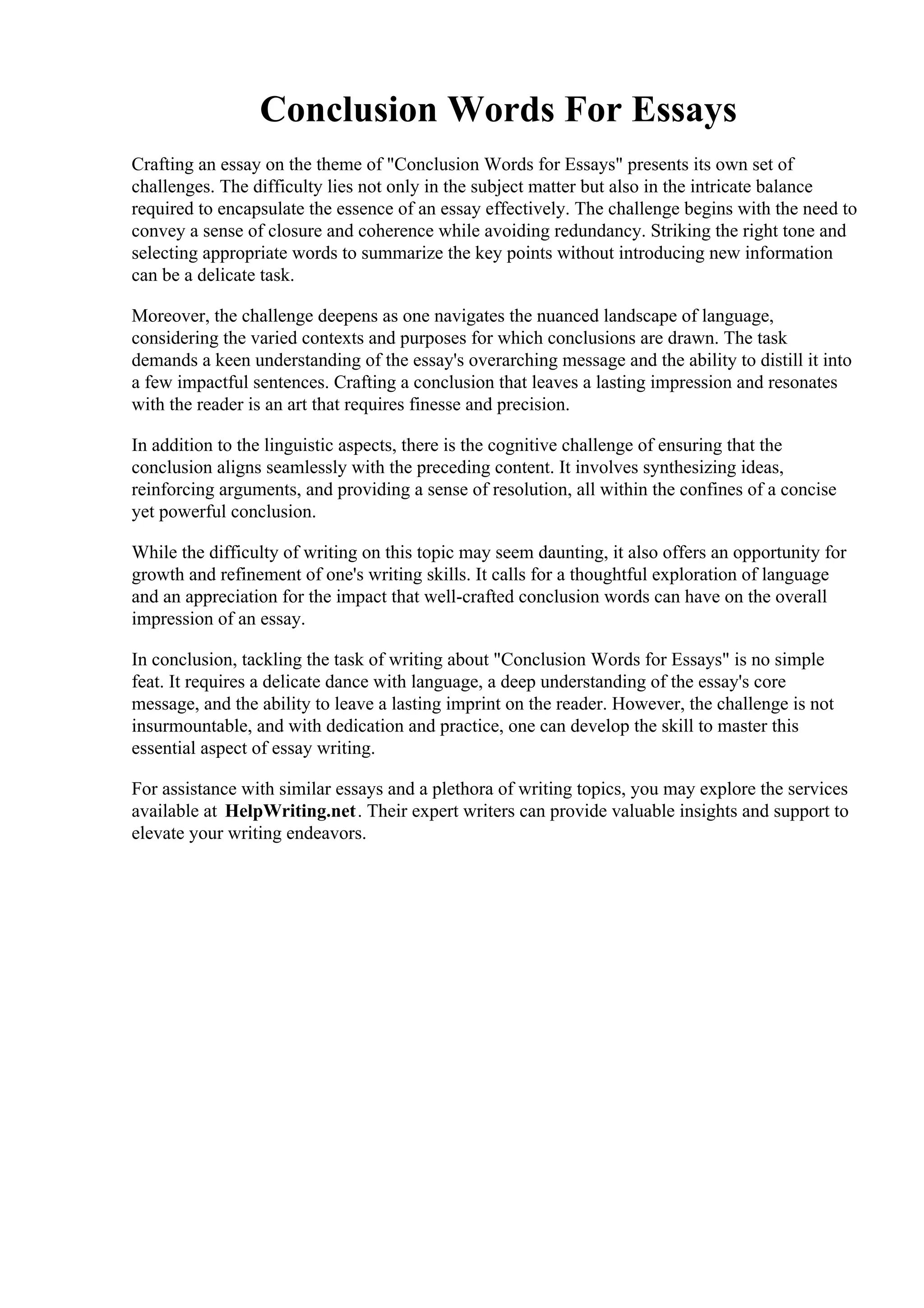 Conclusion Words For Essays.pdf