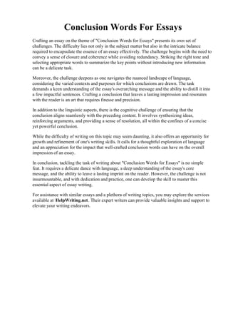 Conclusion Words For Essays.pdf