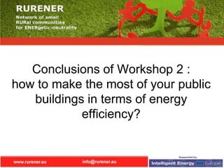 Conclusion of workshop on energy efficiency in buildings | PPT