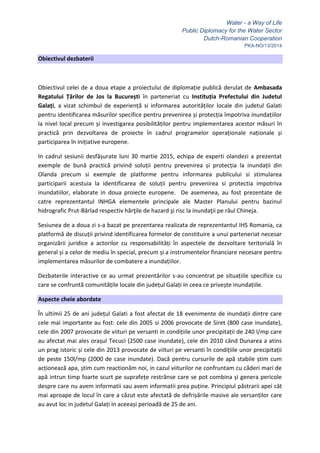 Concluzii sesiuni galati 30 31.03 proiect ambasada olandei | PDF