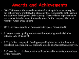 Concor | PPTX | Logistics and Transportation Industry | Industries