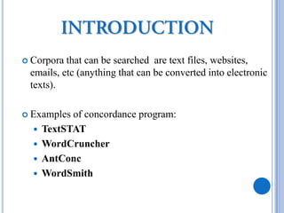 Concordancer | PPTX | Technology & Computing