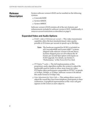Concorde 4500 Software Version 6.50.02 Release Bulletin | PDF