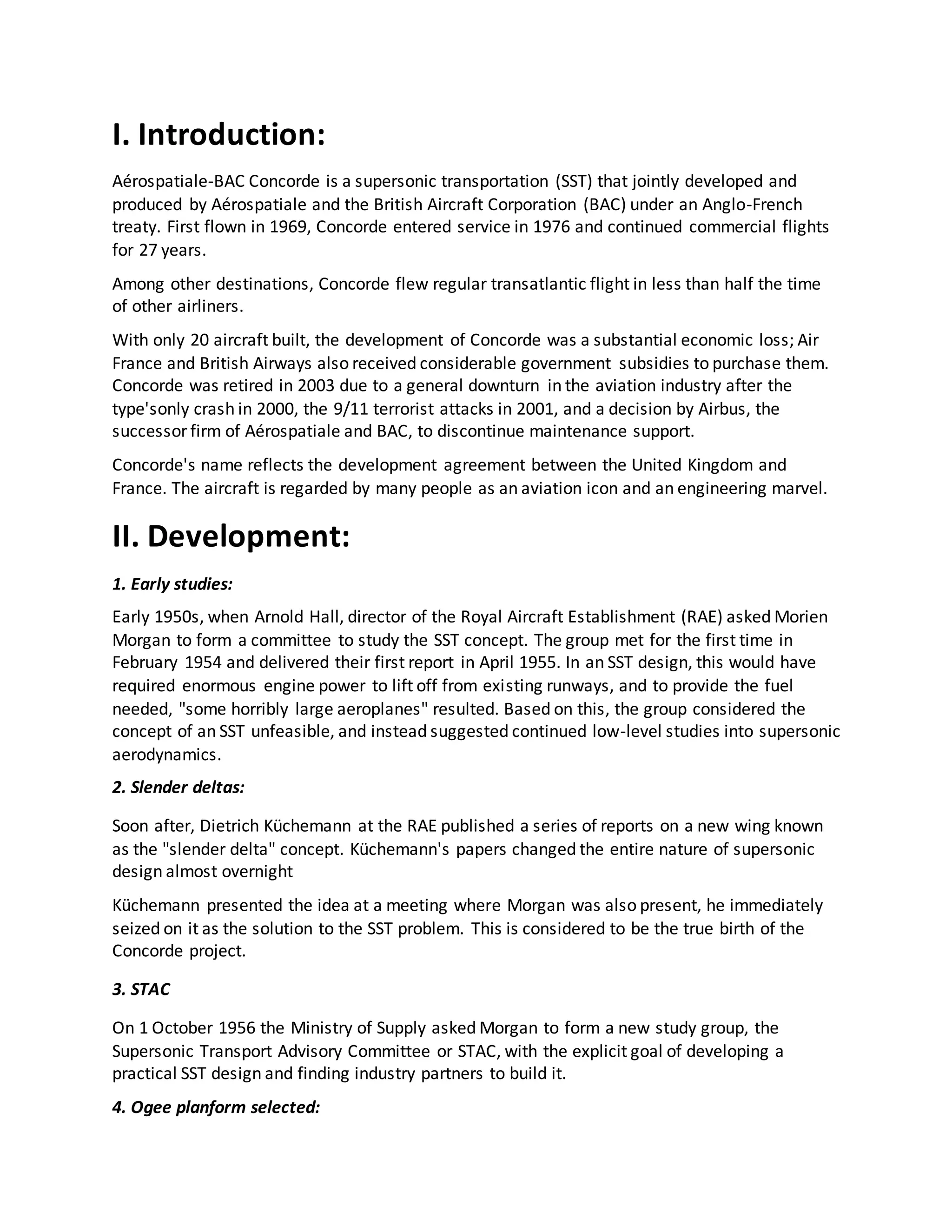 Concorde project | DOCX