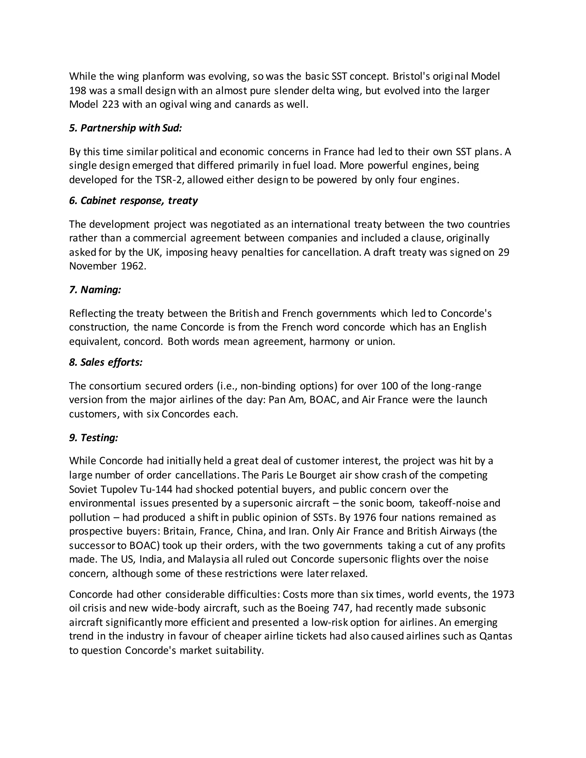 Concorde project | DOCX