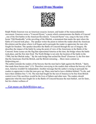 Concord Hymn Meaning | PDF