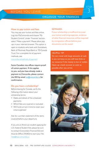 Concordia university-international students predepartment guide | PDF