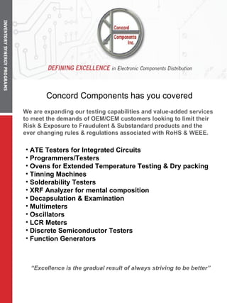 CONCORD COMPONENTS INTRO | PPT | Business and Finance