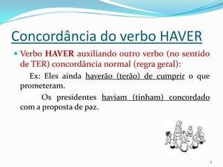 Concordância verbal haver fazer | PPTX