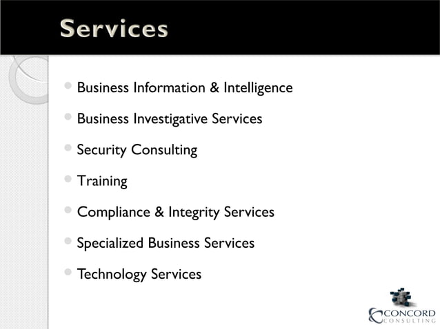 Concord presentation may2011 | PPT | Business | Business and Finance