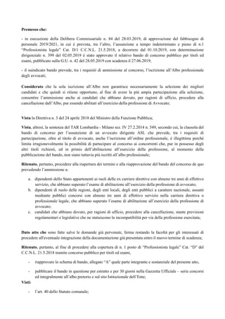 Concorso pubblico legale comunale riapertura termini | PDF