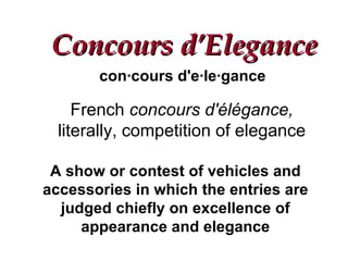 Weber Road to Concours d'Elegance | PPT