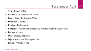 CONCEPT OF AGNI IN AYUVREDA | PPTX