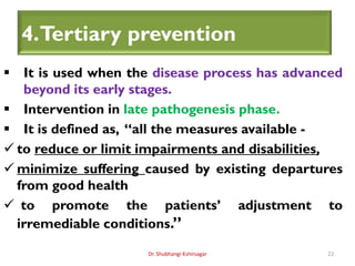 Concpt & levels of prevention | PPT