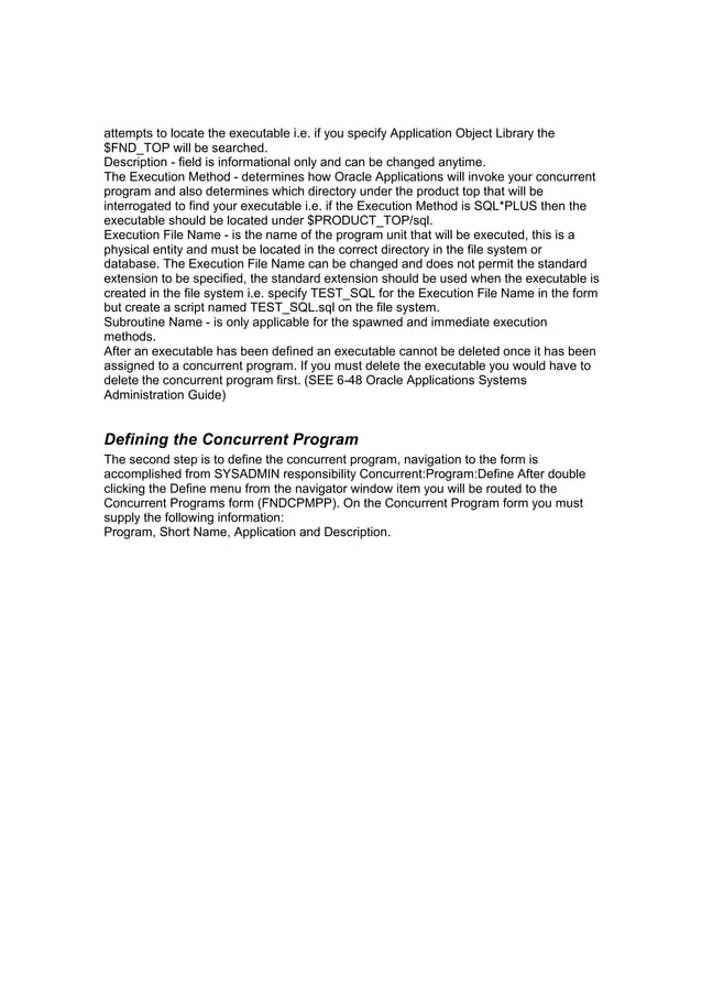 Oracle Concurrent Program Setup document | PDF | Operating Systems | Computer Software and ...