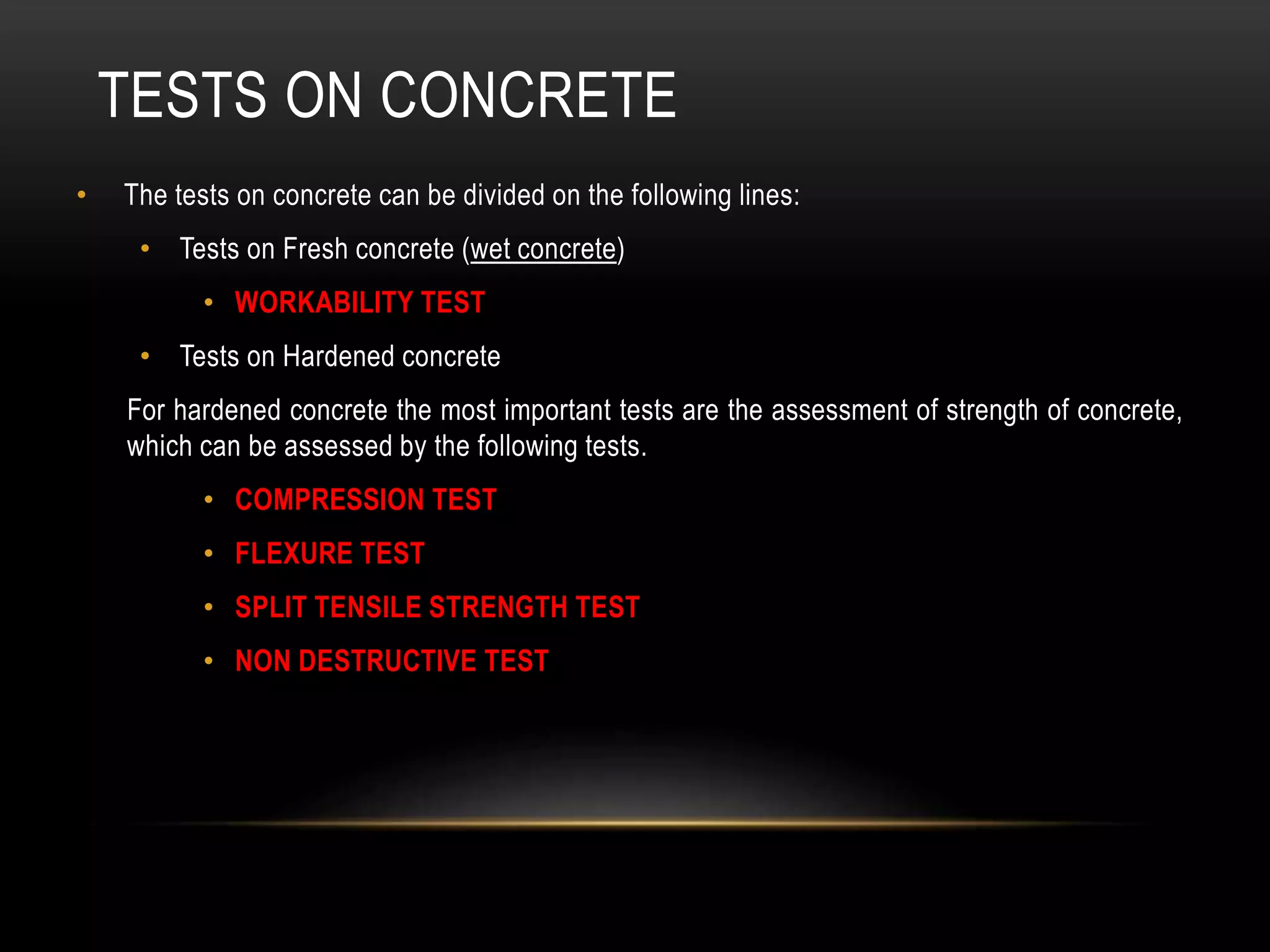 Concrete- types, testing & properties | PPTX